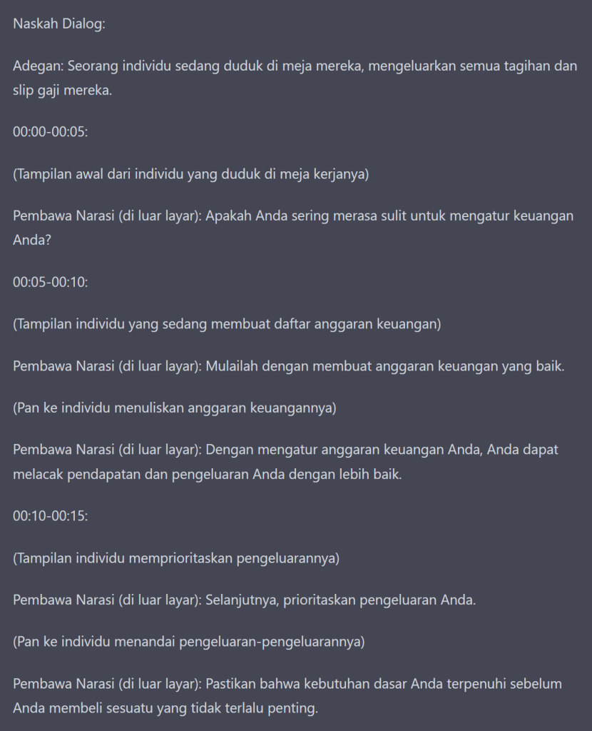 ️ Membuat Script Video Secara Detail – CGPT PROMPT TEMPLATE